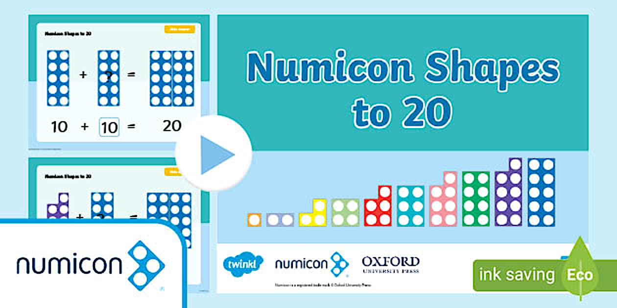 Numicon Shapes Number Bonds of 20 PowerPoint (teacher made)
